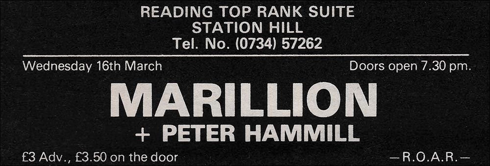 1983 - Marillion Setlists 1980-1988