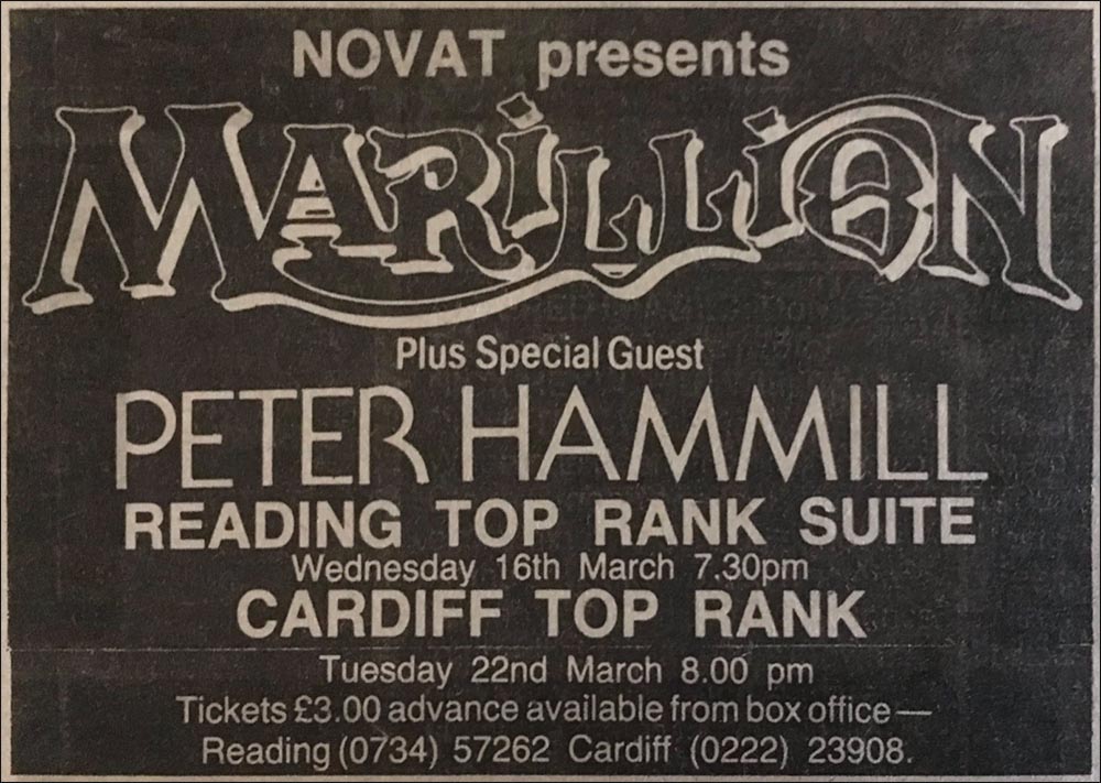 1983 - Marillion Setlists 1980-1988
