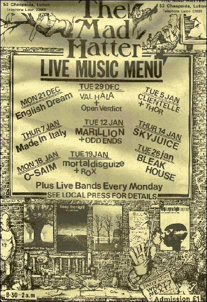 1982 - Marillion Setlists 1980-1988