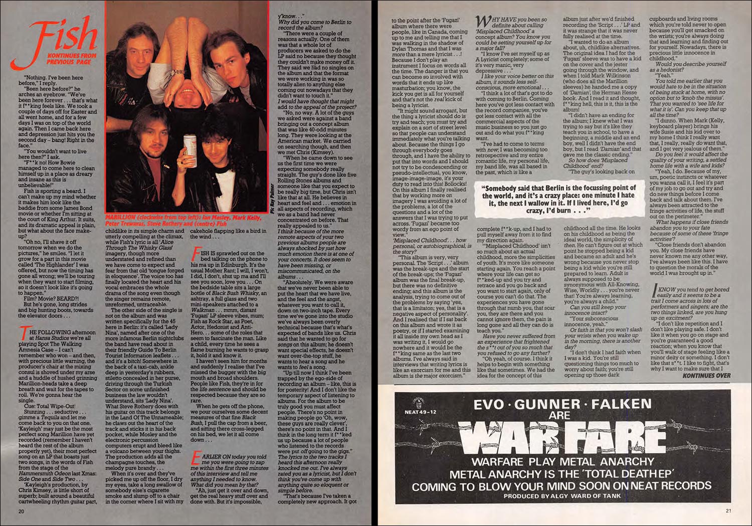 1985 - Marillion Setlists 1980-1988