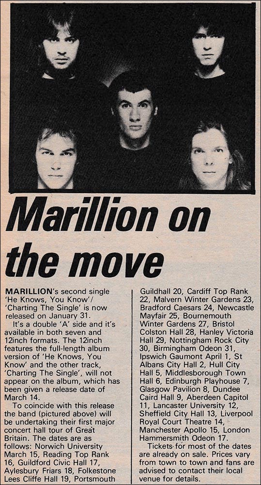 1983 - Marillion Setlists 1980-1988