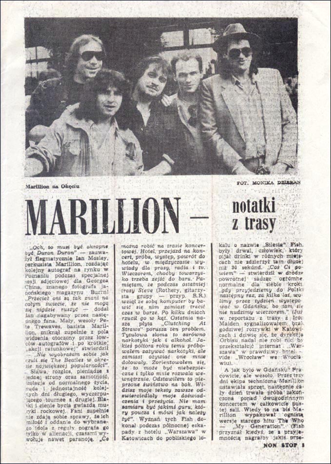 1987 - Marillion Setlists 1980-1988