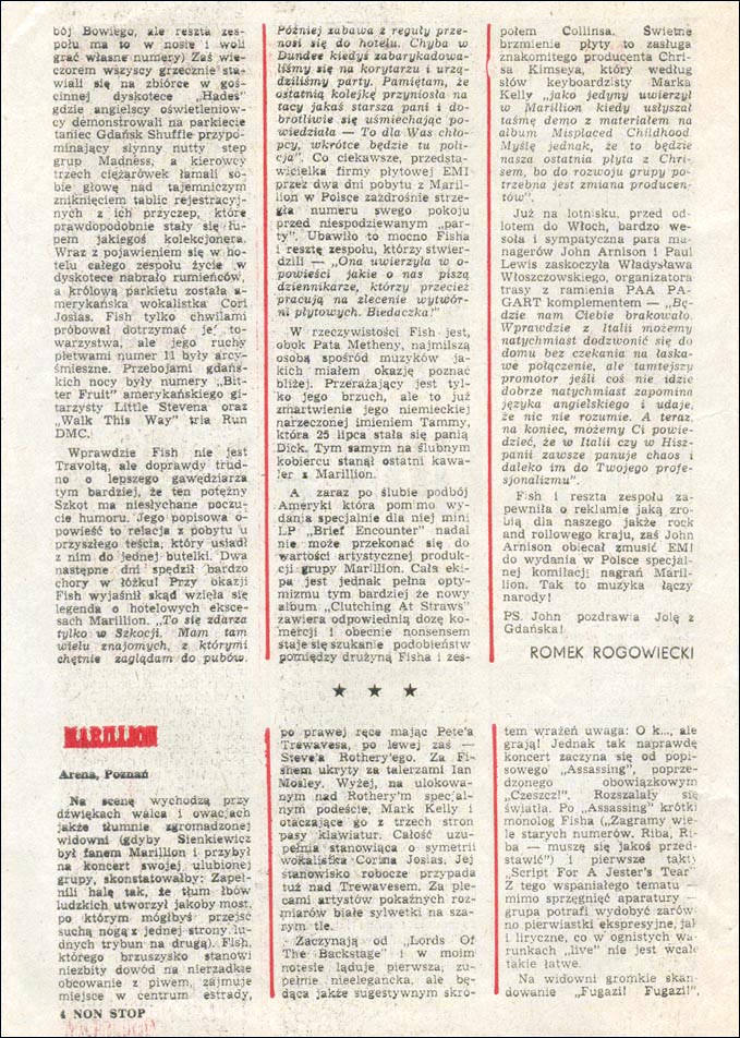 1987 - Marillion Setlists 1980-1988