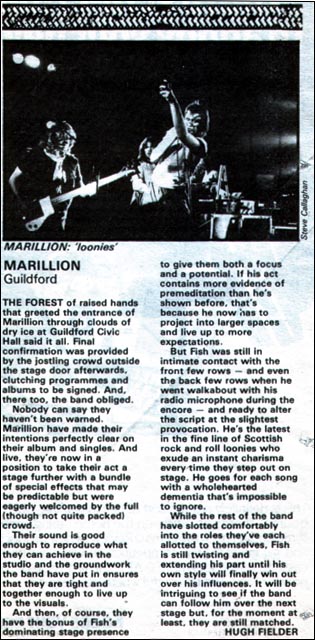 1983 - Marillion Setlists 1980-1988