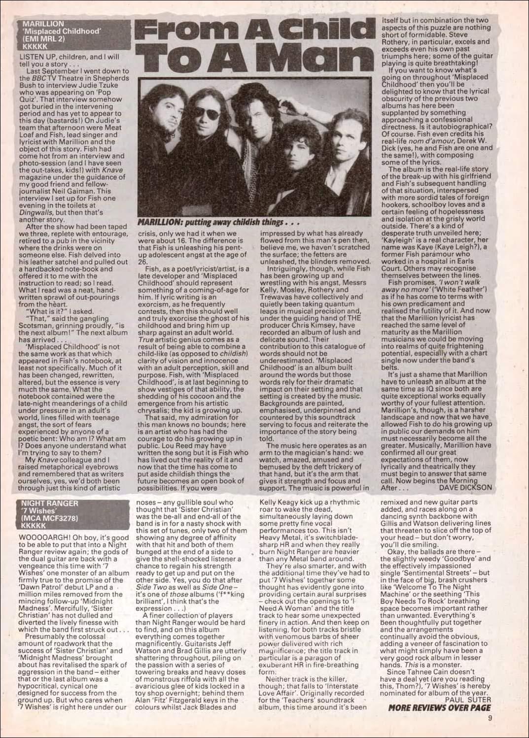 1985 - Marillion Setlists 1980-1988