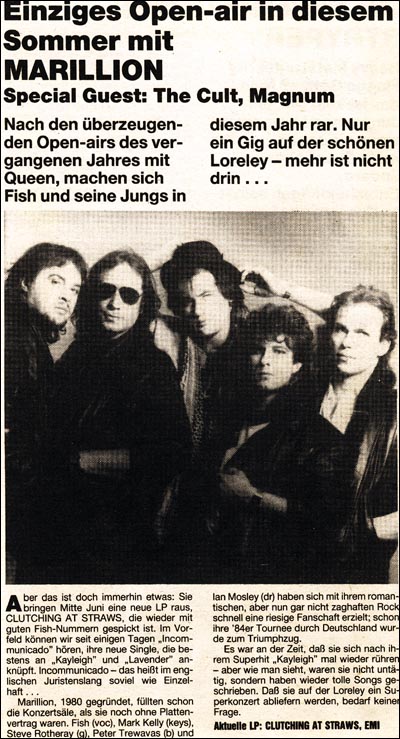 1987 - Marillion Setlists 1980-1988