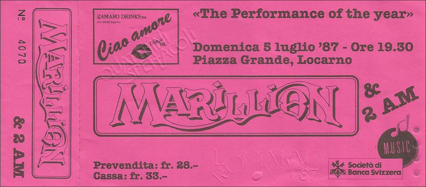 1987 - Marillion Setlists 1980-1988