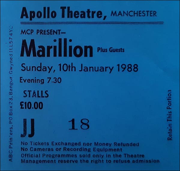 1988 - Marillion Setlists 1980-1988