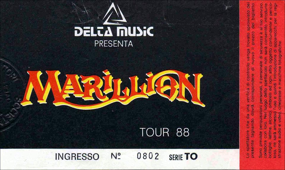 1988 - Marillion Setlists 1980-1988